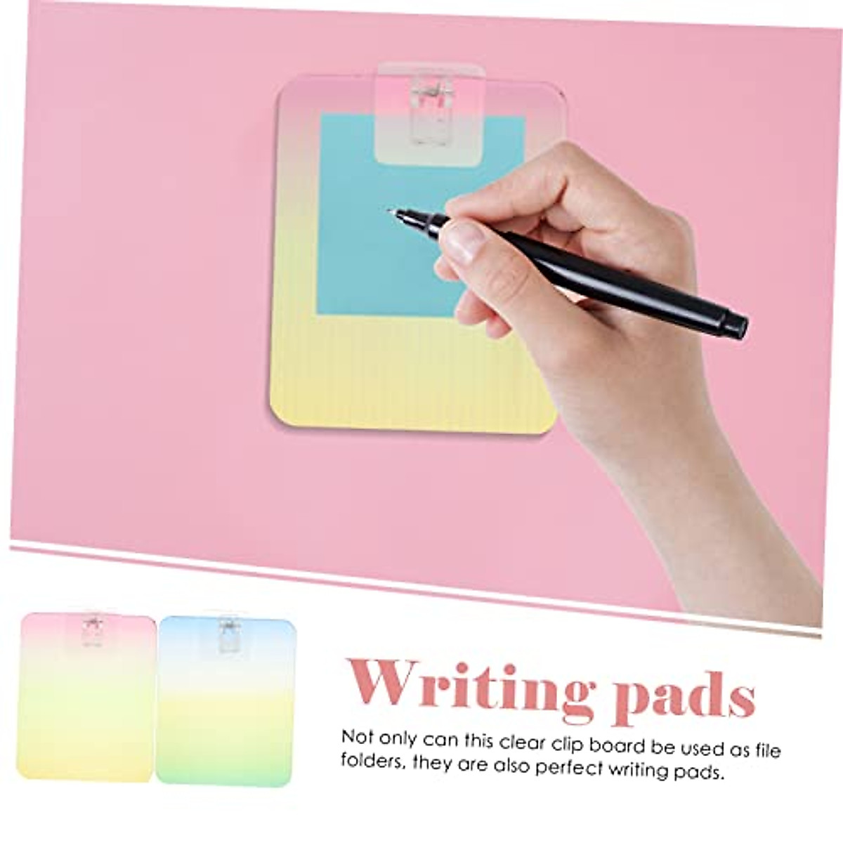 EXCEART Rubber Cutting Board 6 Pcs Plate Clamp Exam Paper Clips File Clipboards Document Holder Business Office Plastic Test Paper Holder Office Supplies Clipboards Clipboard for Office