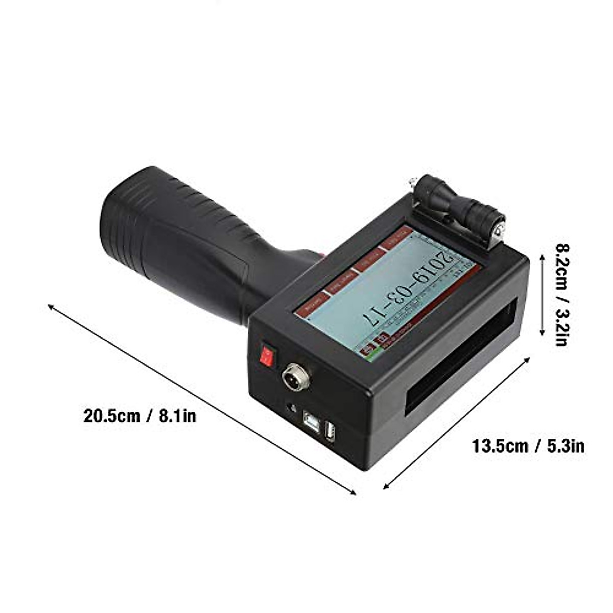 Cuifati 300DPI High Definition Smart Touch Screen Intelligent Handheld Printer Inkjet Printer Coding Machine US Plug 100-240V, Large-Screen Display Printer