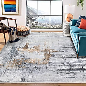 Calore Rugs Mordern Soft Abstract Distressed Area Rugs for Living Room/Bedroom/Dining Room,Medium Pile Carpet Floor Mat (3.9 x 5.2 ft, Gray/Green)