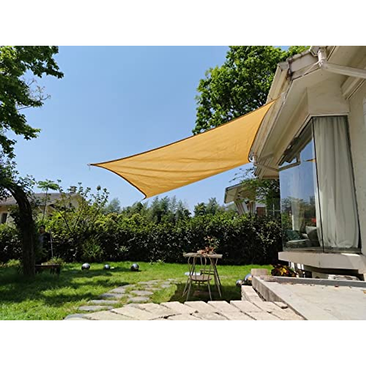 AXT SHADE Sun Shade Sail Rectangle 6.5' x 9'10"Shades Canopy UV Block Awning Patio Cover Shelter Backyard Shading,Sunshades Sails Canopy Shades for Outdoor Activity,Sand(Customized Sail Shade)
