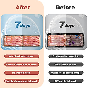 Zarevant Pack of 2 Bacon Container for Refrigerator, 304 Stainless Steel Airtight Deli Meat Storage Bacon Keeper, Long Storage Container for Fridge, Dishwasher Safe, with Lids