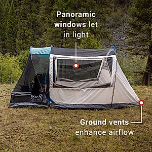 Coleman Cabin Camping Tent with Screened Porch, 4/6 Person Weatherproof Tent with Enclosed Screened Porch Option, Includes Rainfly, Carry Bag, Extra Storage, and 10 Minute Setup