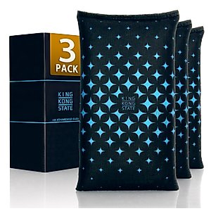 KING KONG STATE Rechargeable Desiccant Dehumidifier Bag 3-Pack - Moisture Absorbing Bag 3x 200g with Reusable Silica Gel for (Gun-) Safes, Storage Bins and Cars