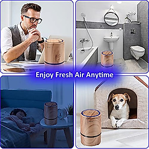 WSTA Air Purifier with Hepa Filter,Portable Small Air Purifiers for Home,Smokers,Smoke,Dust,Desktop Air Cleaner with Night Light