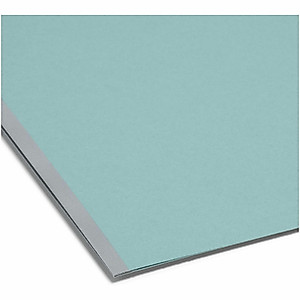 Smead 100% Recycled Pressboard Fastener File Folder, 2 Fasteners, 1/3-Cut Tab, 2" Expansion, Legal Size, Blue, 25 per Box (20001)