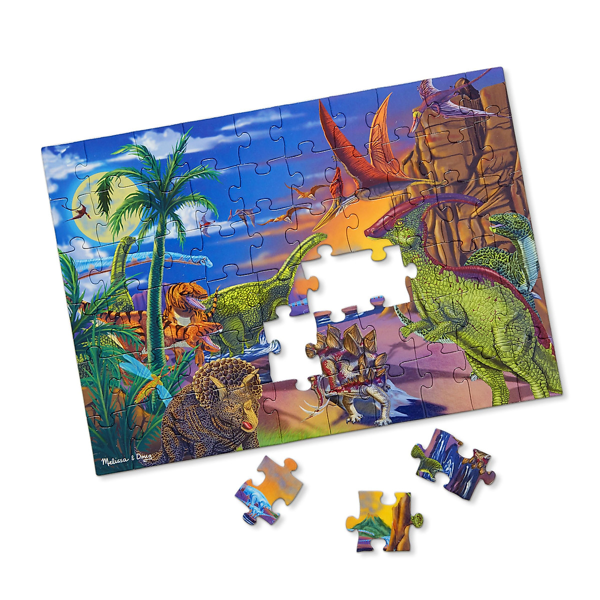 Melissa & Doug Land of Dinosaurs Jigsaw Puzzle (60 pcs) - FSC-Certified Materials