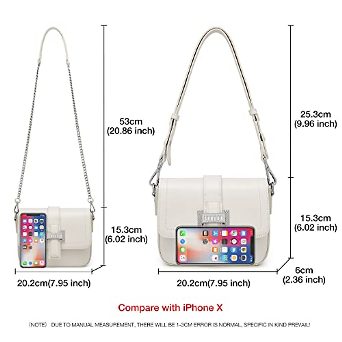 Split Cow Leather Crossbody Bag for Women Genuine Leather Shoulder Bag Ladies Fashion Bag Purse with Two Shoulder Straps Casual Underarm Bag