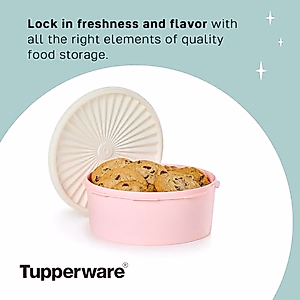 Tupperware Heritage Collection 7.6 Cup Cookie Canister - Vintage Light Pink Color, Dishwasher Safe & BPA Free Container - (1.8 L)