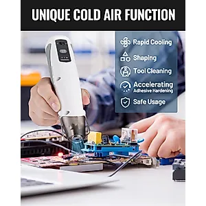 WORKPRO 7.2V Mini Cordless Heat Gun, 680℉ Hot Air Gun with Reflector Nozzle, 3 Temp Settings - Cool Air, 302℉(150℃)/680℉(360℃), Fully Ceramic Heating Core for Craft Embossing, Shrink Wrapping PVC