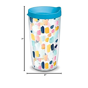 Tervis Yao Cheng - Merriment Geo Made in USA Double Walled Insulated Tumbler Cup Keeps Drinks Cold & Hot, 16oz, Clear