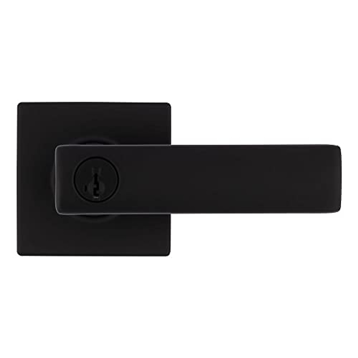 Kwikset Breton Keyed Entry Door Lever featuring SmartKey Security and Microban in Matte Black