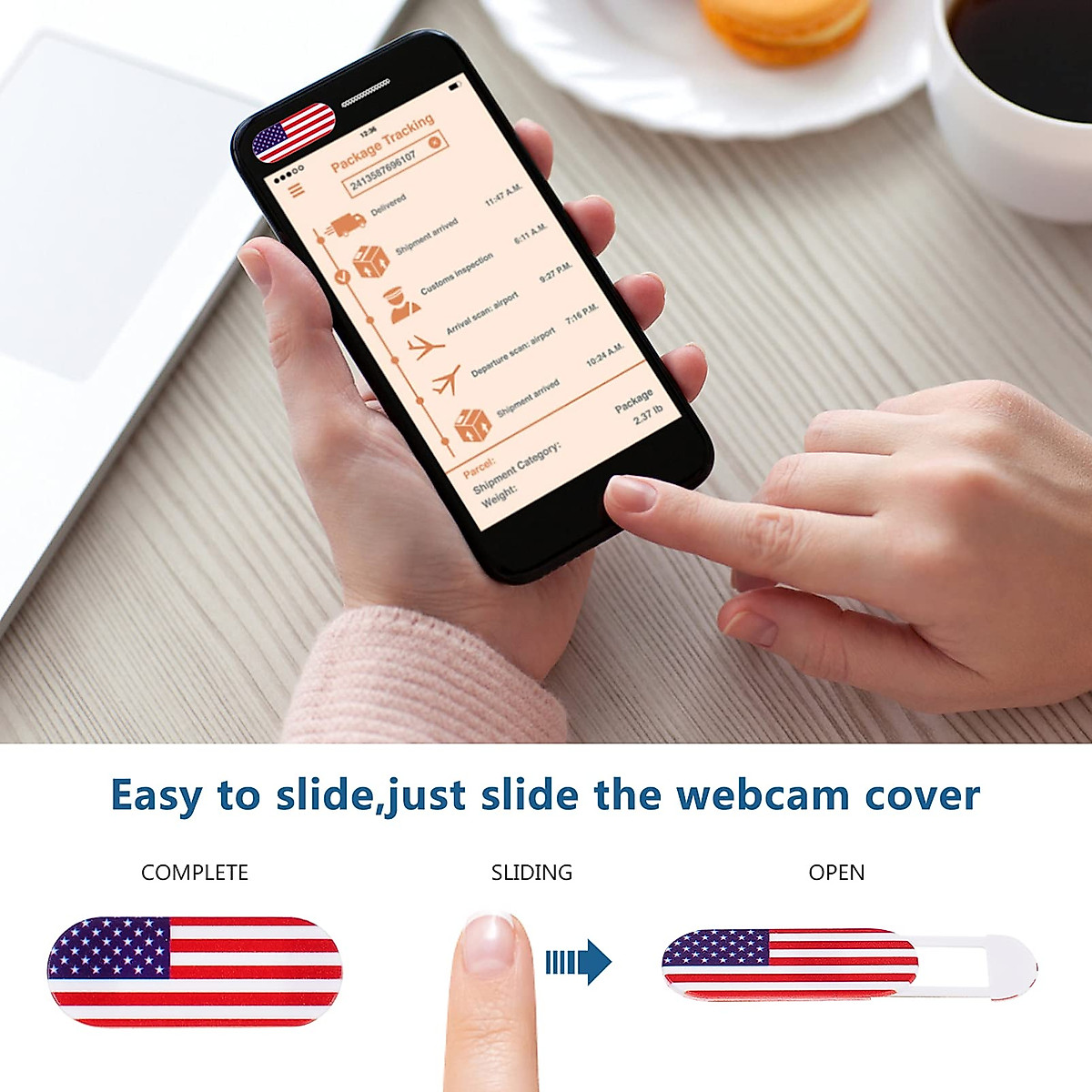 OSALADI Camera Slider 3Pcs Computer Camera Cover American Flag Pattern Webcam Slide Cover Web Camera Covers for Laptop Tablet Phone Camera Lens Computers Laptops