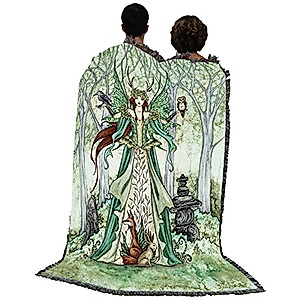 Pure Country Weavers Caretaker Fairy Blanket by Amy Brown - Fantasy Gift Tapestry Throw Woven from Cotton - Made in The USA (72x54)