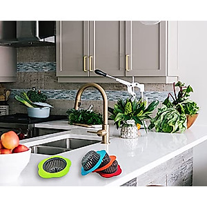 Tisnveky Sink Strainers for Kitchen Sink, Sink Drain Strainer with 4.5 Inch Diameter, Kitchen Sink Strainer with Hard Plastic Bottom and Soft Silicone Edge, [1 Pack] [Green]