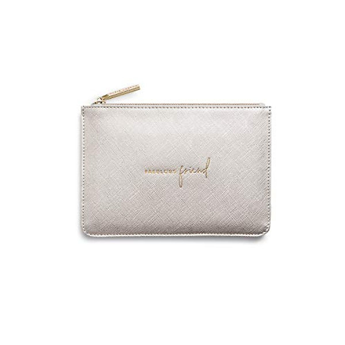 KATIE LOXTON Fabulous Friend Women's Vegan Leather Clutch Perfect Pouch Boxed Set of 2 Light Grey