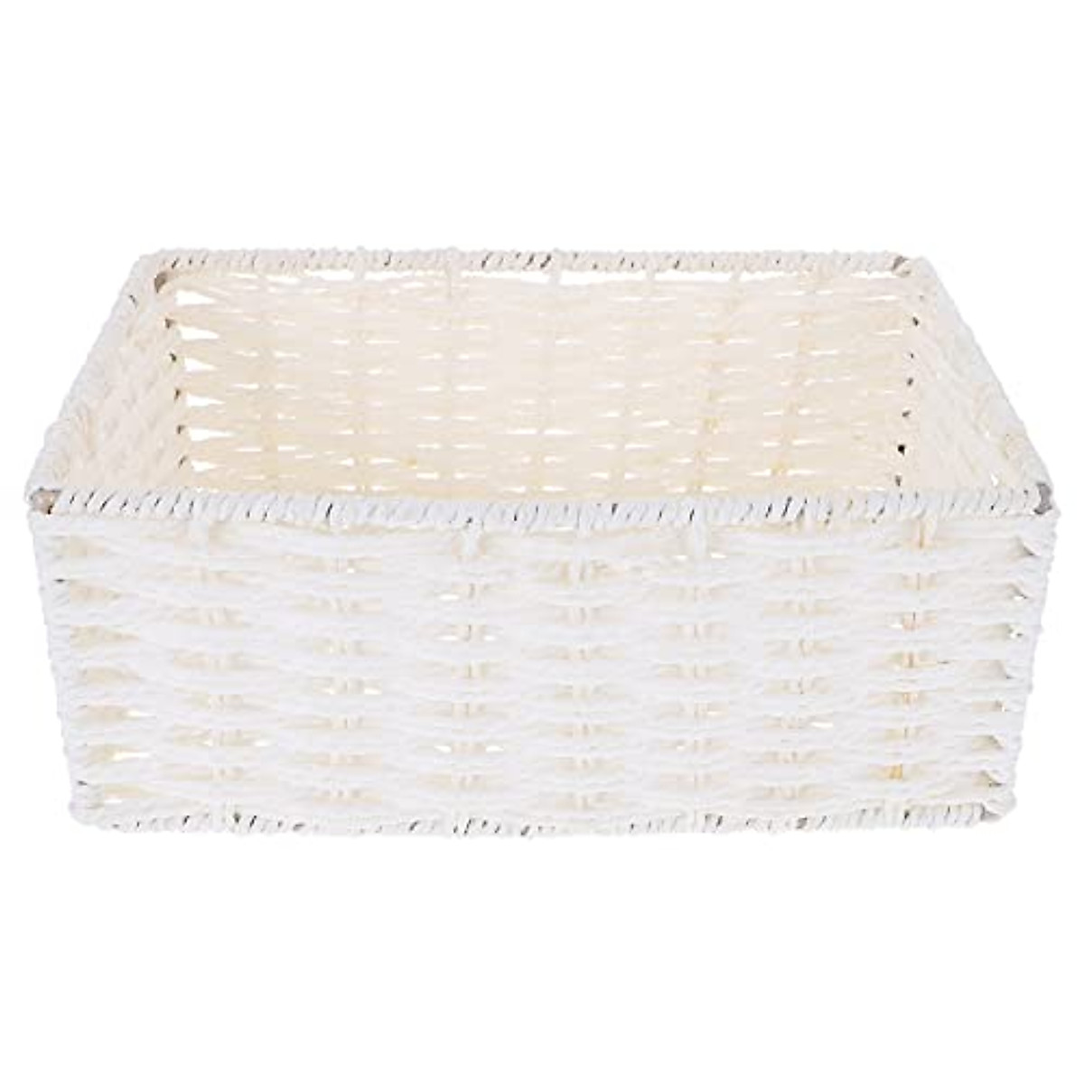 VOSAREA Rattan Woven Storage Baskets Bins: 22CM Water Hyacinth Shelf Basket Seagrass Wicker Makeup Organizer Toilet Paper Container Box Laundry Holder