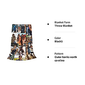 Putidadl Television Series Pogue Life,Outer Banks North Carolina Blanket Soft Cozy Throw Blanket Flannel Blankets for Bed Car Couch Living Room Travel50 x40, Black5