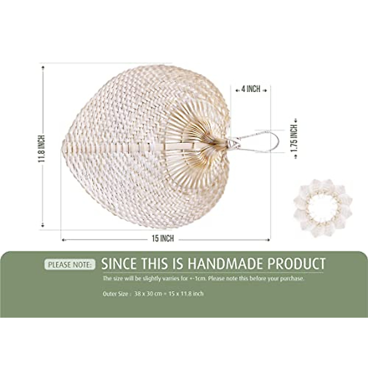 TAGREE Wedding Raffia Fans for Guest - Wedding Gift Idea for Couple & Guests Farmhouse Decor & Boho Chic Decor (White with Ring Handle (Set of 12))