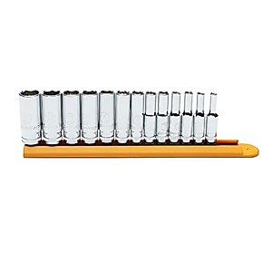 GEARWRENCH 13 Pc. 1/4" Drive 6 Pt. Socket Set, Deep, Metric - 80304