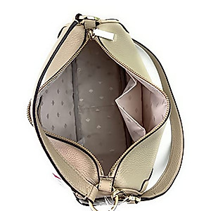 Kate Spade Smoosh Top Zip Satchel Crossbody Pebbled Leather (Light Sand)