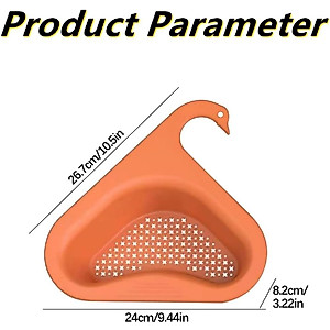 2 Pack Kitchen Sink Drain Basket Swan Drain Rack, Multifunctional Kitchen Triangular Sink Filter Swan Drain Basket for Kitchen Sink Hangs on Faucet Fits All Sink