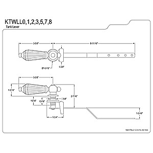 Kingston Brass KTWLL2 Wilshire Toilet Tank Lever, Polished Brass 12.31 x 3.63 x 2.44