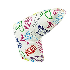 Foretra - Limited Edition Golf Icons Pattern Putter Headcover Quality PU Leather Magnetic Closure for Blade Style Putters