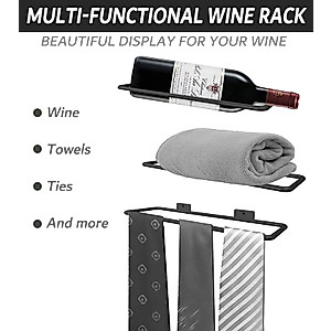 Wall Mount Wine Rack Holds 8 Bottles for Wall Hanging Wine Racks Organizer with Screws Display Simple Storage Wall Organization for Wine or Spirits Hanger Dining Room Kitchen Horizontal
