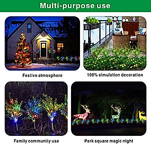 Idefair Solar Garden Lights Tree Outdoor Multi-Color Changing LED Stake Lights Flower for Garden, Patio, Yard and Decoration Solar Flickering Tree Lights (Tree,2 Pack)