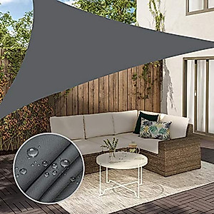 Neween Shade Sail, 6'7''x 6'7''x 6'7'' Sun Shade Sail Triangle Waterproof for Patio Yard Deck Pergola Outdoor Sun Sail Shade 98% UV Block Sunshade Gray Color