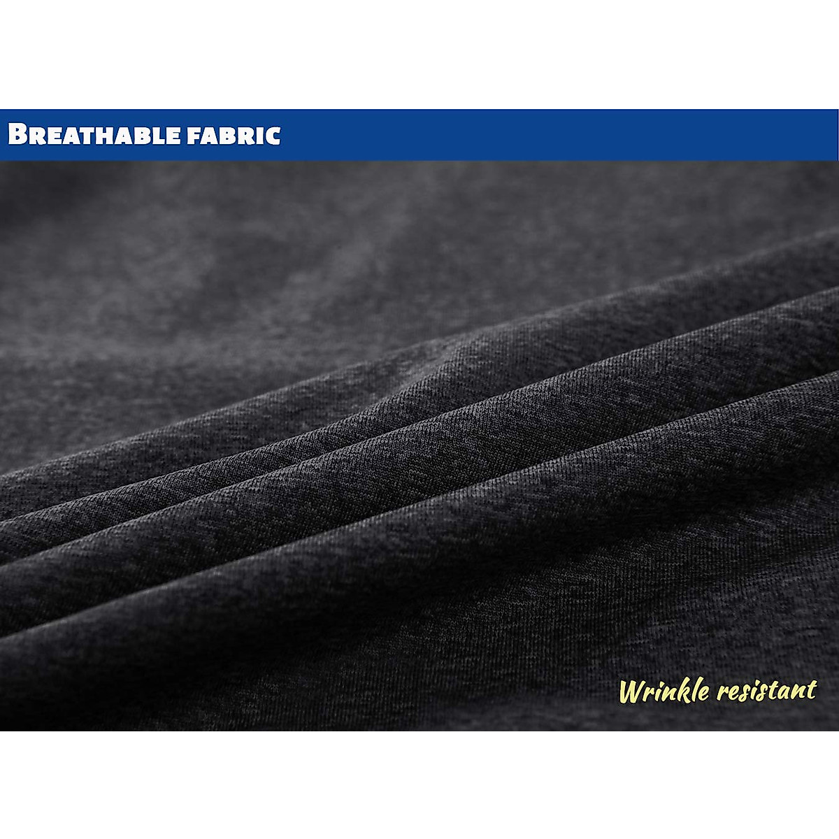 TACVASEN Men's Fleece Shirts Sports Performance Shirts Fleece Pullover Active Shirts for Men Long Sleeve Pullover Shirts Tops Zip Up Black Grey, XL