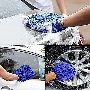 Hose Soap Sprayer Nozzle 8 Patterns, Car Wash Soap Sprayer Foam Sprayer Gun with 3.5oz/100cc Soap Dispenser Bottle, Washing Mitt, Garden Hose Nozzle Sprayer for Cleaning, Plant Watering, Showering Pet