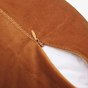 Cyuripu Set of 2 Velvet Burnt Orange Throw Pillow Covers 18 x 18 Inch Decorative Square Pillowcases Christmas Cushion Cases for Couch Sofa Bedroom Living Room Home Decor 45 x 45 Cm