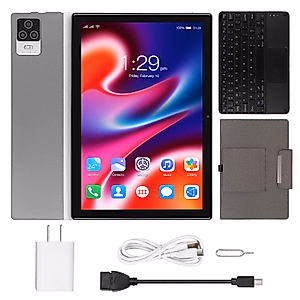 FHD Tablet, Tablet PC 4G Call 5G WiFi Fast Charging Support 8 Core CPU Silver 100-240V 12 (US Plug)