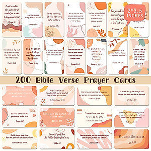 YTSQLER 200 Boho Prayer Cards, Scripture Cards with Bible Verses Christian Encouragement Cards for Women Greeting Sympathy Memorize Bible Verse Mini Cards Gift for Prayer Board Supplies