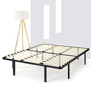 Best Price Mattress Full Bed Frame-14 Inch Metal Platform Beds w/Wooden Slat Mattress Foundation (No Box Spring Needed), Black
