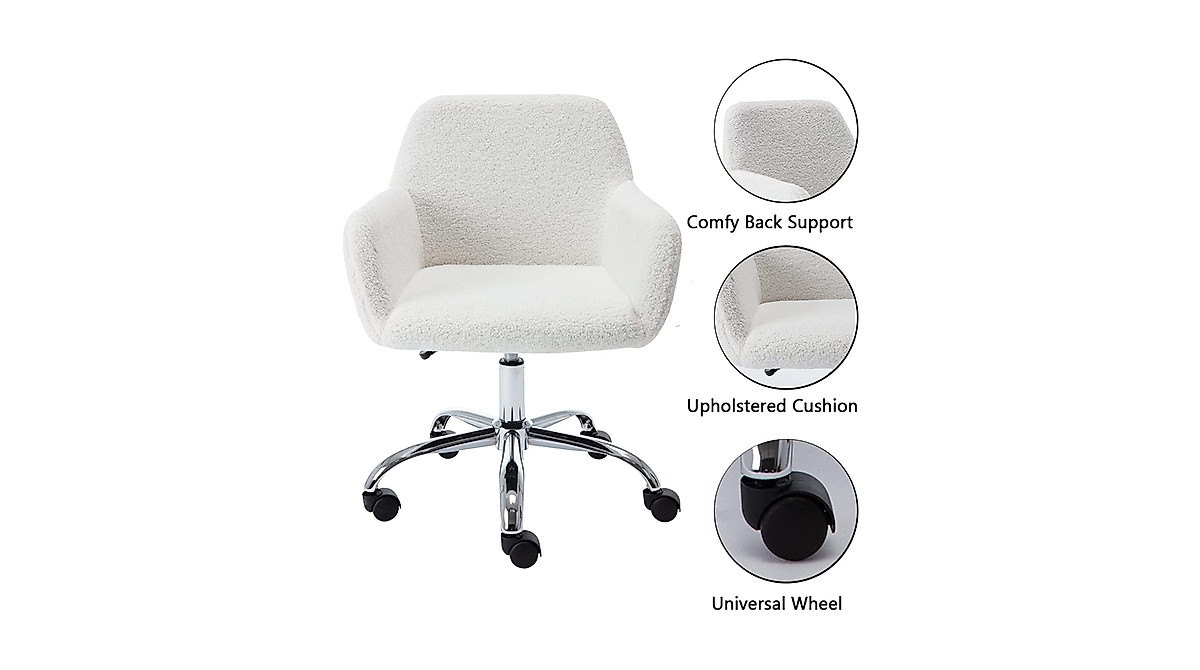Goujxcy Fluffy Desk Chair - Stylish & Adjustable