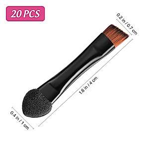 Lurrose Double Sided Eye Shadow Sponge Applicator Eye Brow Make Up Brush Portable Makeup Tool 20pcs (Black)