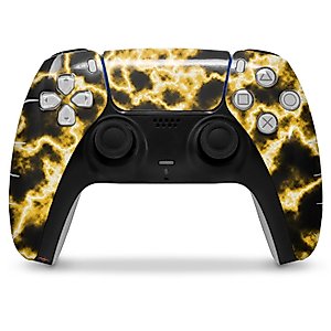 WraptorSkinz Skin Wrap compatible with Sony PS5 DualSense Controller Electrify Yellow (CONTROLLER NOT INCLUDED)