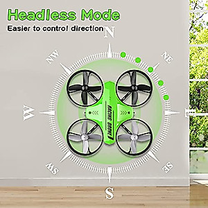 ATOYX Mini Drone Easy to Fly Drone for Kids & Beginners, Indoor Outdoor Nano RC Helicopter Quadcopter with Auto Hovering, Headless Mode, Remote Control, Children's Day Gift for Boys Girls -Green