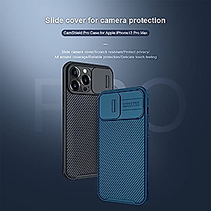 Mangix for iPhone 13 Pro Max Case with Camera Cover,Slim Fit Thin Polycarbonate Protective Shockproof Cover with Slide Camera Cover, Upgraded Case for Apple iPhone 13 Pro Max (Black)