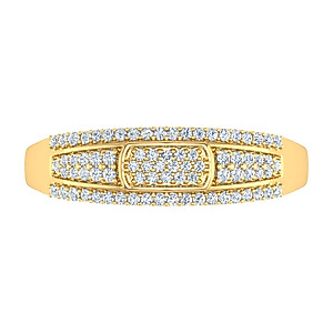 1/4 Carat Diamond Wedding Band Ring in 10K Yellow Gold (Ring Size 10) (I1-I2 Clarity)