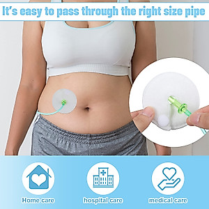 56 Pack G Tube Button Covers G Tube Pads Holder Peritoneal Abdominal Feeding Tube Supplies Soft Absorbent Cotton Pads Nursing Pads Peg Tube Accessories, White, 3 Inch