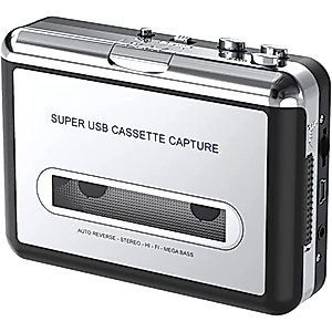 Cassette Player, Cassette Tape to MP3 CD Converter Via USB, Convert Walkman Tape Cassette to MP3 Format, Compatible with Laptop and PC