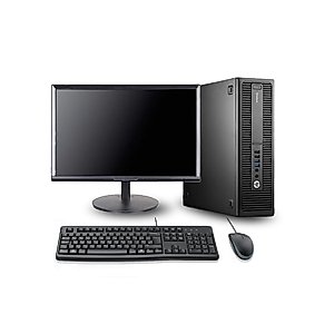 HP EliteDesk 800 G2 SFF Desktop Computer 24 Inch FHD Monitor Dual Hard Drive PC(Intel i5-6500 Up to 3.6GHz, 8GB RAM, 128GB SSD + 1TB HDD, WiFi, HDMI, Windows 10 Professional) (Renewed)