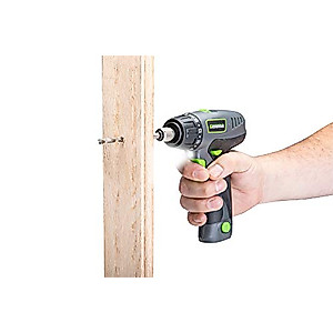 Genesis GLSD08B 8V Lithium-Ion Battery-Powered Quick-Change 2-Speed Cordless Screwdriver with LED Work Light, Battery Pack, Charging Stand, 4 Hex-Shank Drill Bits, and 4 Screwdriver Bits