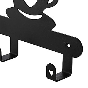 TOPZEA Coffee Mug Holder Wall Mounted, Metal Coffee Mugs Hanger Display Rack with 5 Hooks, Hanging Cup Storage Organizer Decorative Coffee Sign Decor for Kitchen, Coffee Bar Station Accessories