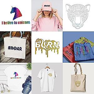 TORC Glitter HTV Heat Transfer Vinyl Bundle Rolls, Set of 10 Iron on Vinyl for T Shirts Crafts (12 inch x 5 ft per Roll)