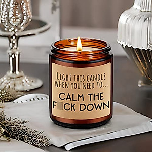 Miracu Calming Scented Candles, Calm The f Down - Funny Anxiety Relief Candle, Stress Relief Gifts for Women, Men - Mothers Day, Birthday Relaxing Gifts for Women, Mom, Wife, Daughter, Friend, Him Her