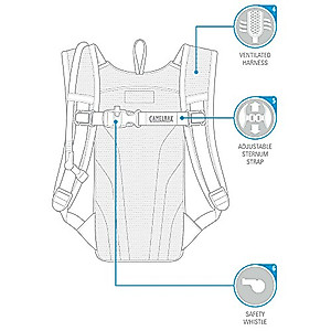 CamelBak Mini M.U.L.E. Kids Hydration Backpack for Hiking and Biking - 50oz, Black/Flames